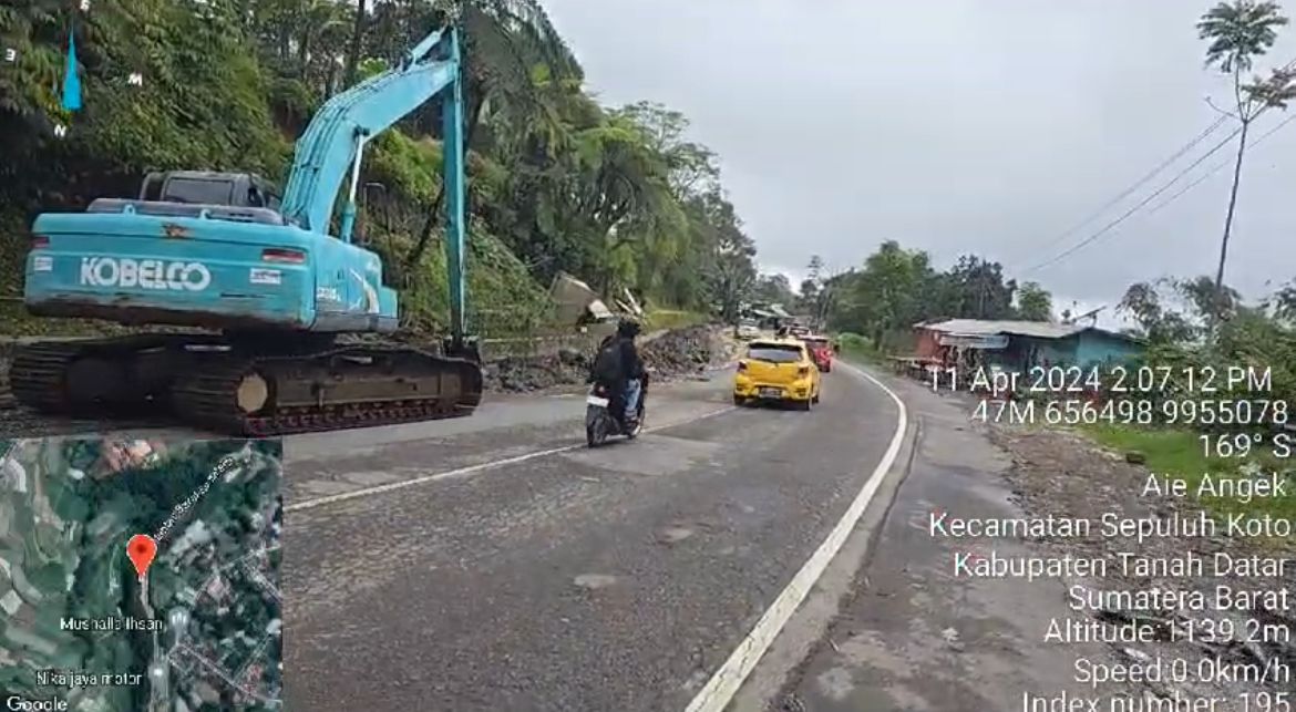 Perbaikan Aliran Sungai Lubuak Hantu di Aia Angek Tuntas, Badan Jalan ...