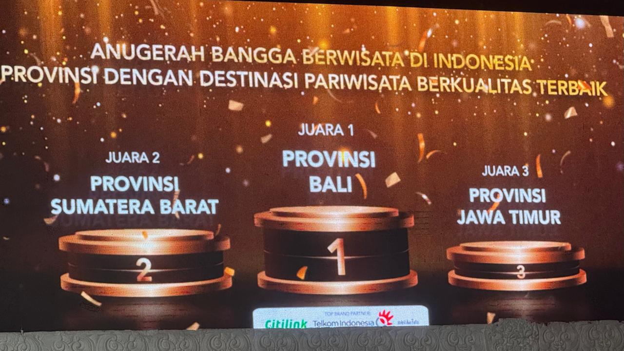 Sumbar Raih 2 Penghargaan dari Kementerian Pariwisata pada Ajang ABBWI 2024