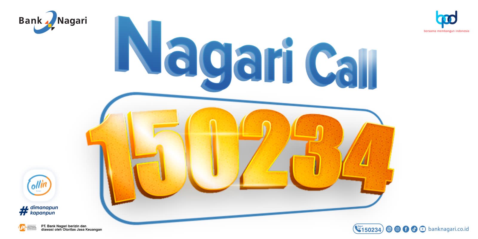 Nagari Call 150234: Layanan 24 Jam Bank Nagari Tanpa Tambahan Kode Wilayah
